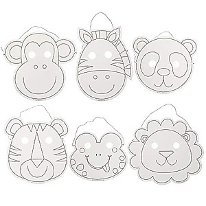 Playside Creations 10 Animal Masks Bulk - Pig, Horse, Cow, Sheep, Goat - Party Favors - 10 Count