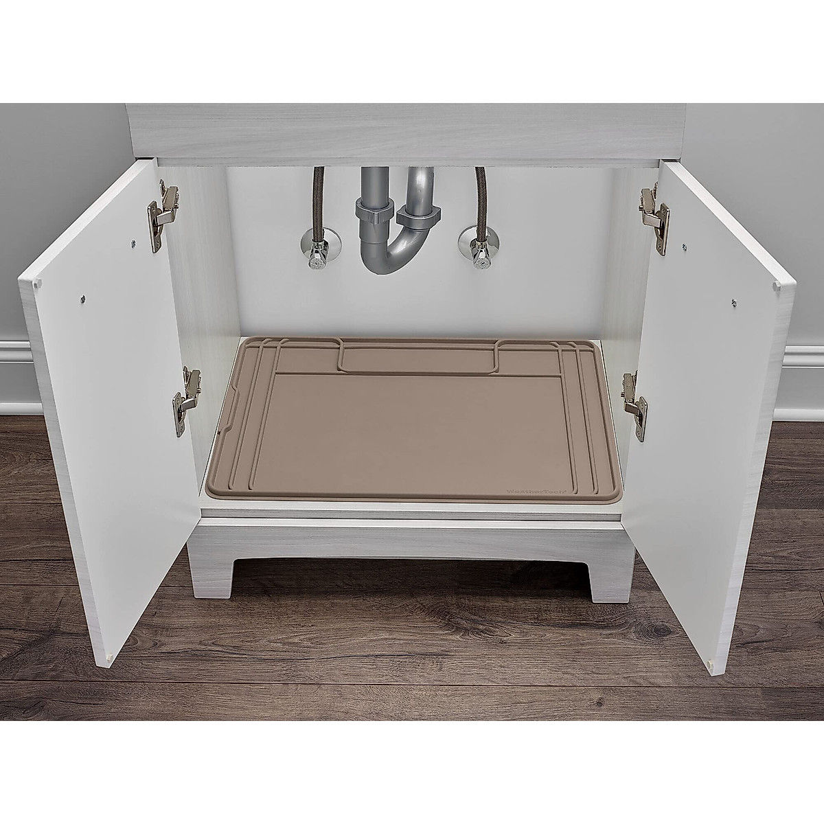 WeatherTech SinkMat – Waterproof Under Sink Liner Mat for Kitchen Bathroom – 28” x 19” Inches - Durable, Flexible Tray – Home undersink Organizer Must Haves, Tan