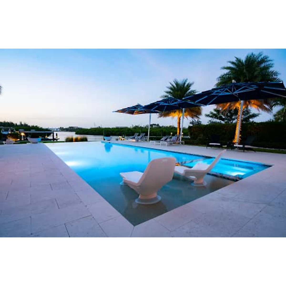 Tenjam Shayz in Pool Lounge Chairs for Sun Shelf Set of Two, Pool Chairs and Lounger for in Pool Tanning Ledge with Custom Designed Risers That Support up to 17" of Water Depth (Custom Colors)