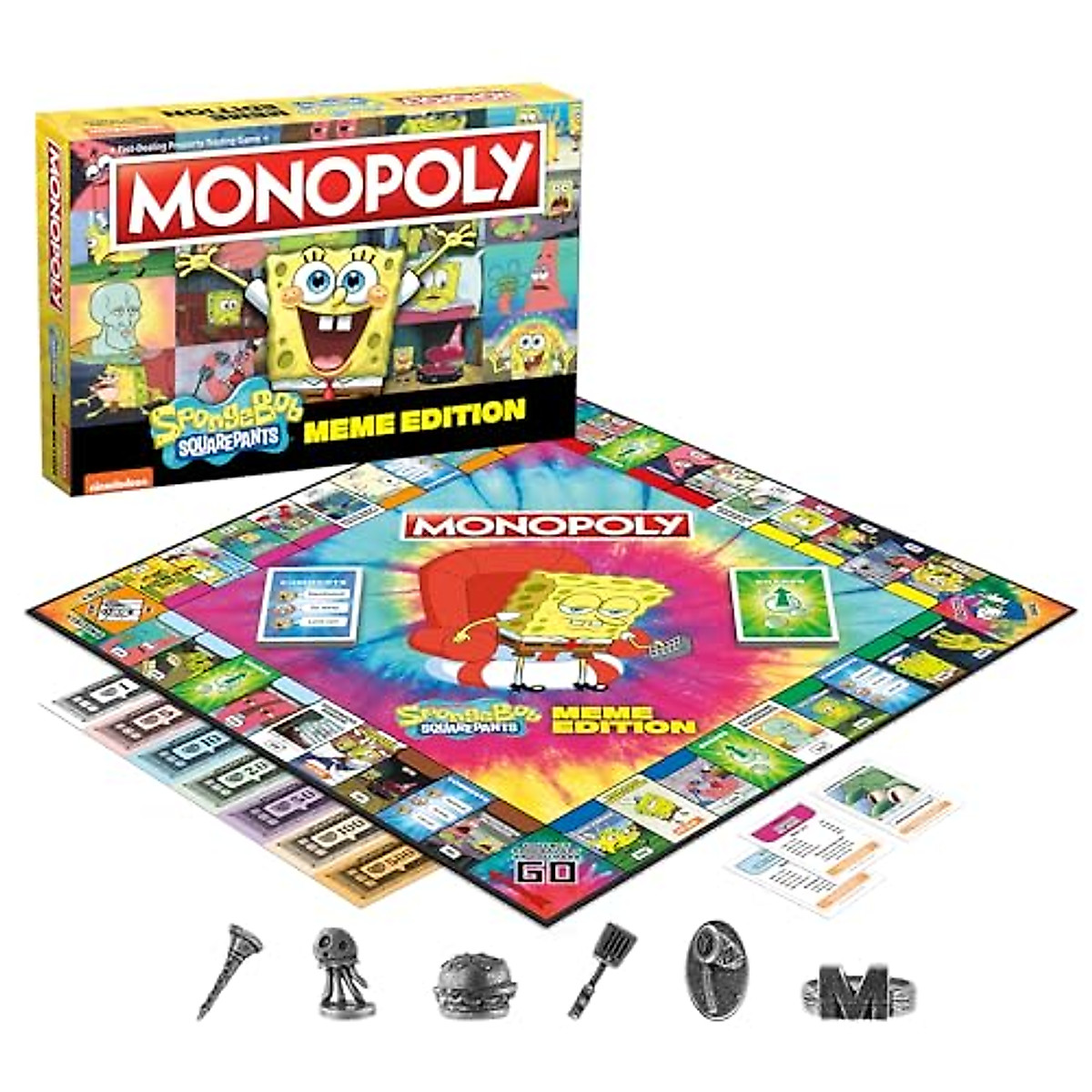 Monopoly Spongebob Squarepants Meme Edition | Based on Nickelodeon Show | Featuring Familiar Memes of Locations, Episodes, and Characters | Officially-Licensed & Collectible Monopoly