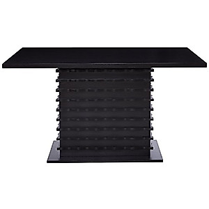 King's Brand Black Finish Wood Wave Design Dining Room Kitchen Table