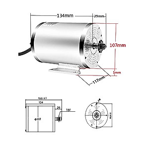 BLDC 72V 3000W Brushless Motor Kit with 24 Mosfet 50A Controller and Throttle for Electric Scooter E Bike Engine Motorcycle DIY Part Conversion Kit (6 Part in 1 and Motor with Foot)