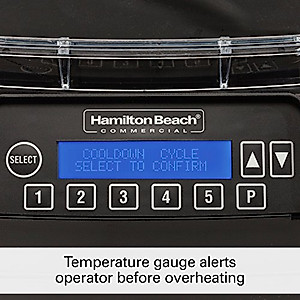 Hamilton Beach Commercial HBH755 The Eclipse Blender, 64 oz./2L, 3 hp, Quiet Blend Technology, 18.5" Height, 8.5" Width, 10.75" Length, Black