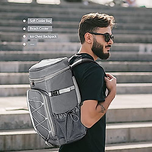 Maelstrom 35 Can Backpack Cooler Leakproof,Insulated Soft Cooler Bag,Beach / Camping Cooler,Ice Chest Backpack for Travel, Grocery Shopping,Kayaking,Fishing,Hiking,Grey