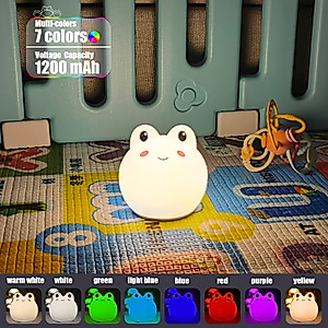 CometMars Silicone Frog Lamp, Nursery Squishy Lamp，Cute LED Animal Soft Nightlight for Kids Teens Boys Girls Christmas Gift