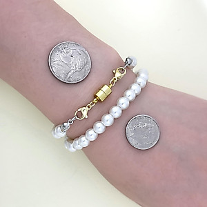 Qulltk Double Lobster Clasp Magnetic Necklace Clasps and Closures 14K Gold and Silver Magnetic Jewelry Clasps Converters for Bracelet Necklaces Extender