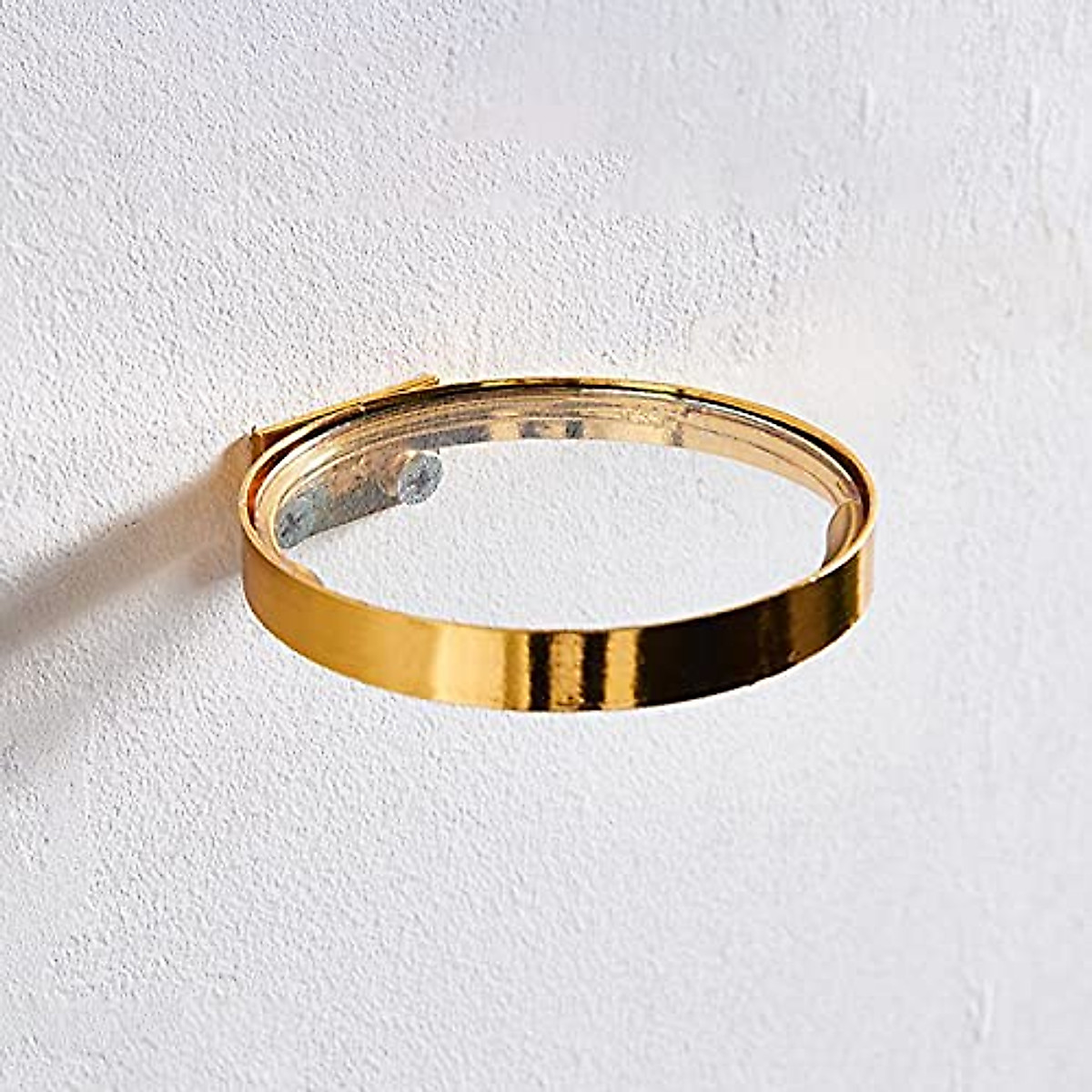 ZTGD Round Glass Metal Display Rack, Plant Floating Shelf Modern Home Decoration Wrought Iron Wall Mounted Glass Ledge Rack for Restaurant (Golden, S)