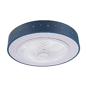 Xuthusman Dimmable Round Ceiling Fan Light LED Ceiling Fan lamp Star 3 Speed 3 Color+Remote Diameter 55cm 64W 110V
