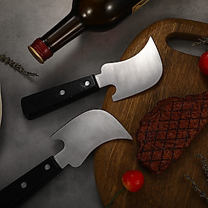 Hanaive 2 Pcs One Handed Gadgets Rocker Knife for Disabled, Disabled Products for Adults, Curved Steak Knife, Easy Hold Utensil for Chopping Limited Strength Hand Arthritis, Elderly or Pet Owner