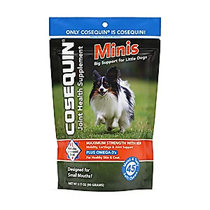 Nutramax Cosequin Minis Maximum Strength Joint Health Supplement - With Glucosamine, Chondroitin, MSM, and Omega-3's, 45 Soft Chews