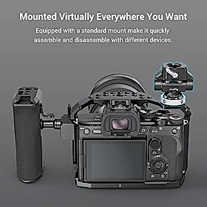 SmallRig Quick Release Camera Monitor Mount with Cold Shoe, Supports Swivel 360° and Tilt 170° Adjustable, Drop-in HawkLock Camera Hot Cold Shoe Monitor Holder for 5" & 7" Monitor - 3514B
