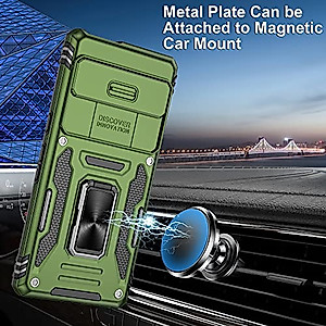 Pixel 7 Pro case, Google Pixel 7 Pro Case with Slide Camera Cover,Google Pixel 7 Pro Phone Case with HD Screen Protector， Magnetic Kickstand Case for Google Pixel 7 Pro，Green