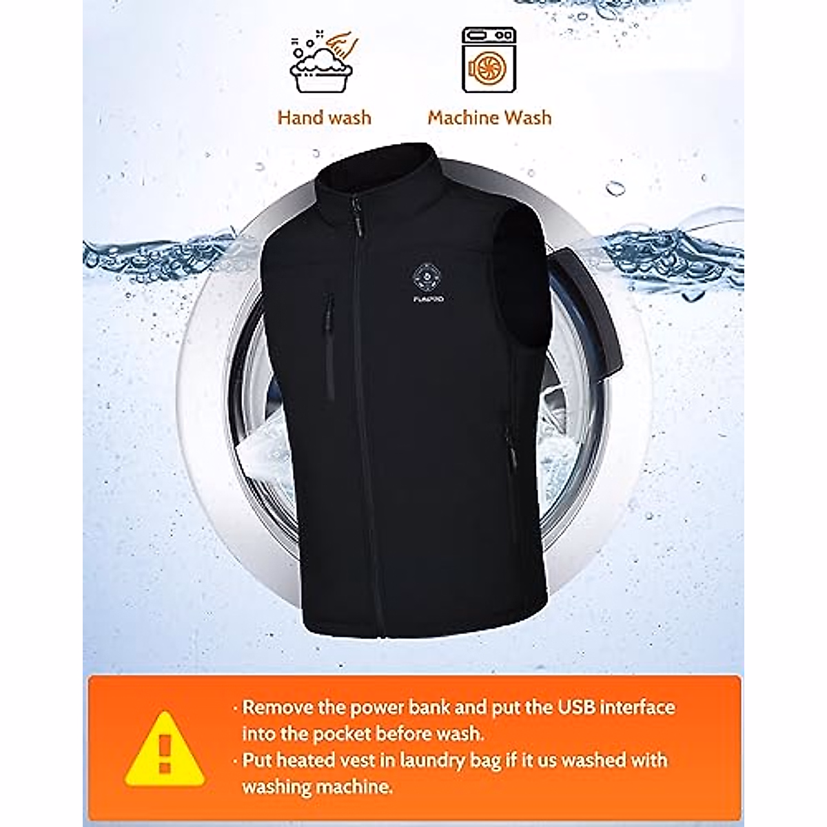 FUNPRO Heated Vest for Men Women, Windproof Electric Heating Vest, Softshell Sleeveless Sports Jacket, Battery Not Included