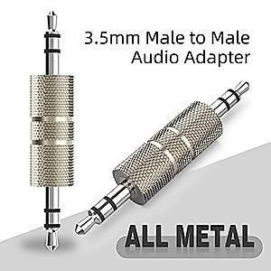 3.5mm Male to 2.5mm Female/2.5mm Male to 3.5mm Female Stereo Audio Adapter, and 3.5mm Male to Male Stereo Audio Connector Gold Plated Compatible for Smartphones, Headphones, Mic, Tablets (3-in-1 Pack)