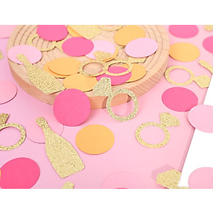 Veuve Before Vows Confetti Party Decor - Rendez Bridal Shower Photo props,Diamond Champagne Pink Rose Red Orange Round Confetti Perfect for Any Event