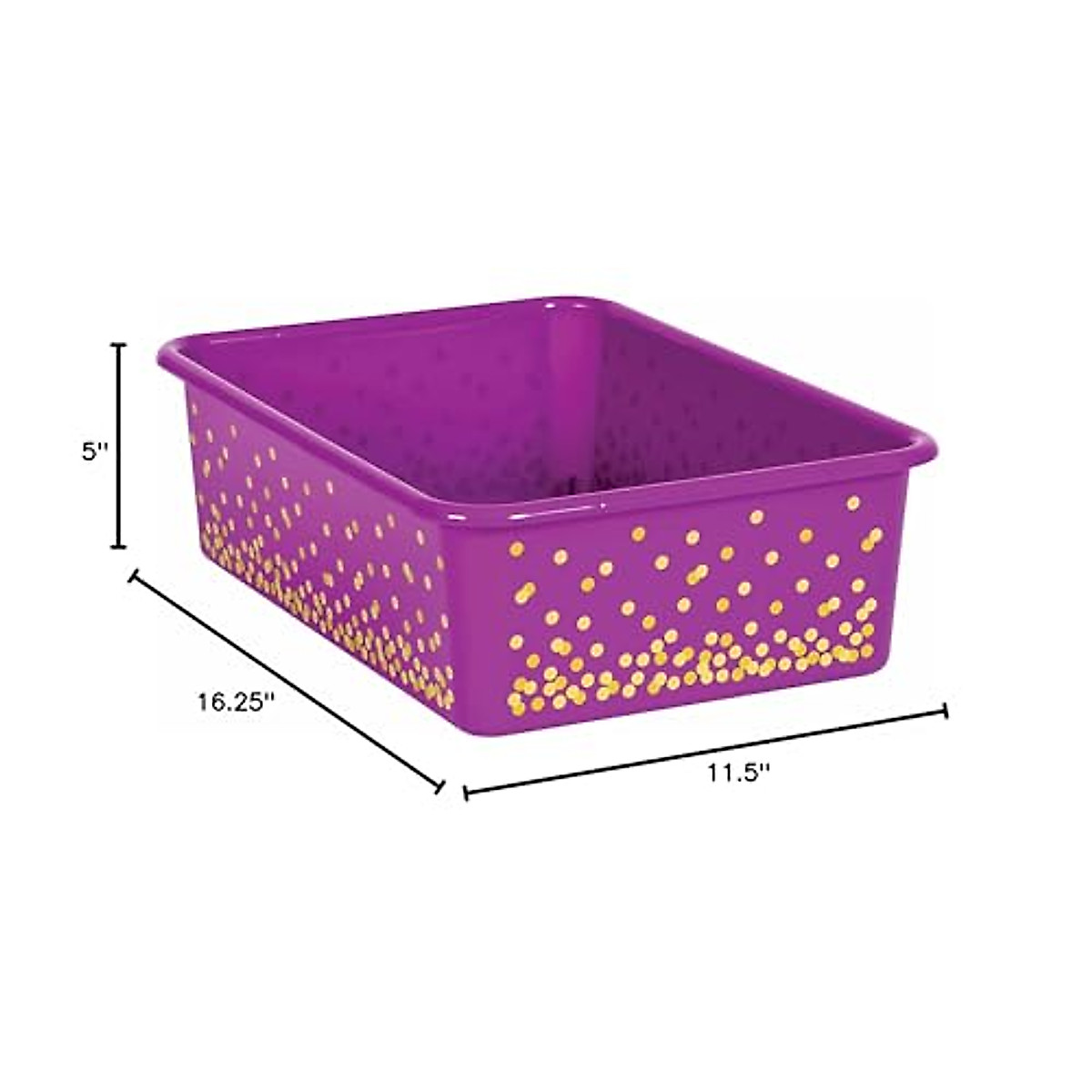 Teacher Created Resources Purple Confetti Large Plastic Storage Bin