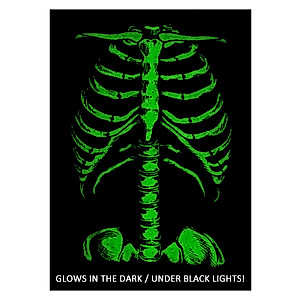 Ann Arbor T-shirt Co. Skeleton Rib Cage | Jumbo Print Novelty Halloween Costume Ladies' T-Shirt-Ladies, L Black