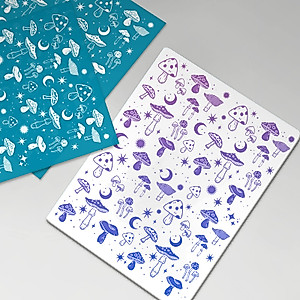 OLYCRAFT Clay Stencils Mushroom Pattern Non-Adhesive Silk Screen Printing Stencils Reusable Mesh Stencils Transfer Washable Stencils for Polymer Clay Jewelry Earring Making - 5x4 Inch
