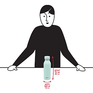 BUILT Cascade Double Wall Vacuum Insulated Stainless Steel Bottle with Comfort Grip and Twist Lid, 18 ounces