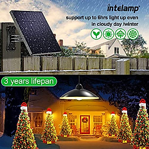 intelamp Solar Pendant Lights, Solar Shed Lights by Remote Control Solar Powered Indoor & Outdoor Lights Hanging Lights for Storage Room Home Yard Porch Balcony