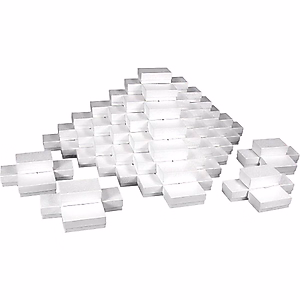 White Jewelry Gift Boxes Cotton Filled #21 (Case of 100)