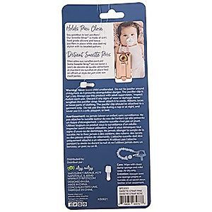 Itzy Ritzy Silicone Pacifier Clip; 100% Silicone Pacifier Strap with Clip Keeps Pacifiers, Teethers & Small Toys in Place; Features One-Piece Design & Silicone Cord, Pink + Rose Gold Clip