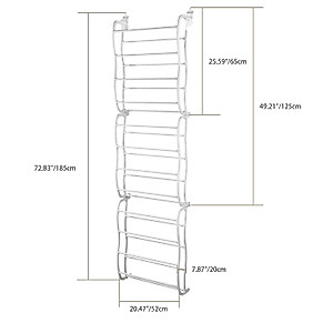 iMounTEK 36 Pairs Over The Door Shoe Rack 12 Layers Wall Hanging Closet Shoe Organizer Storage Stand Hanging Storage Shelf for Closet Pantry Space Saver for Bedroom