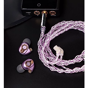 Linsoul BLON x Z Reviews JoJo 10mm Dynamic Driver in Ear Monitor HiFi IEM Earphone with Detachable Silver-Plated OFC Aluminum Cable, 2Pin Connector for Audiophile Musician (BLON x Z Reviews JoJo)