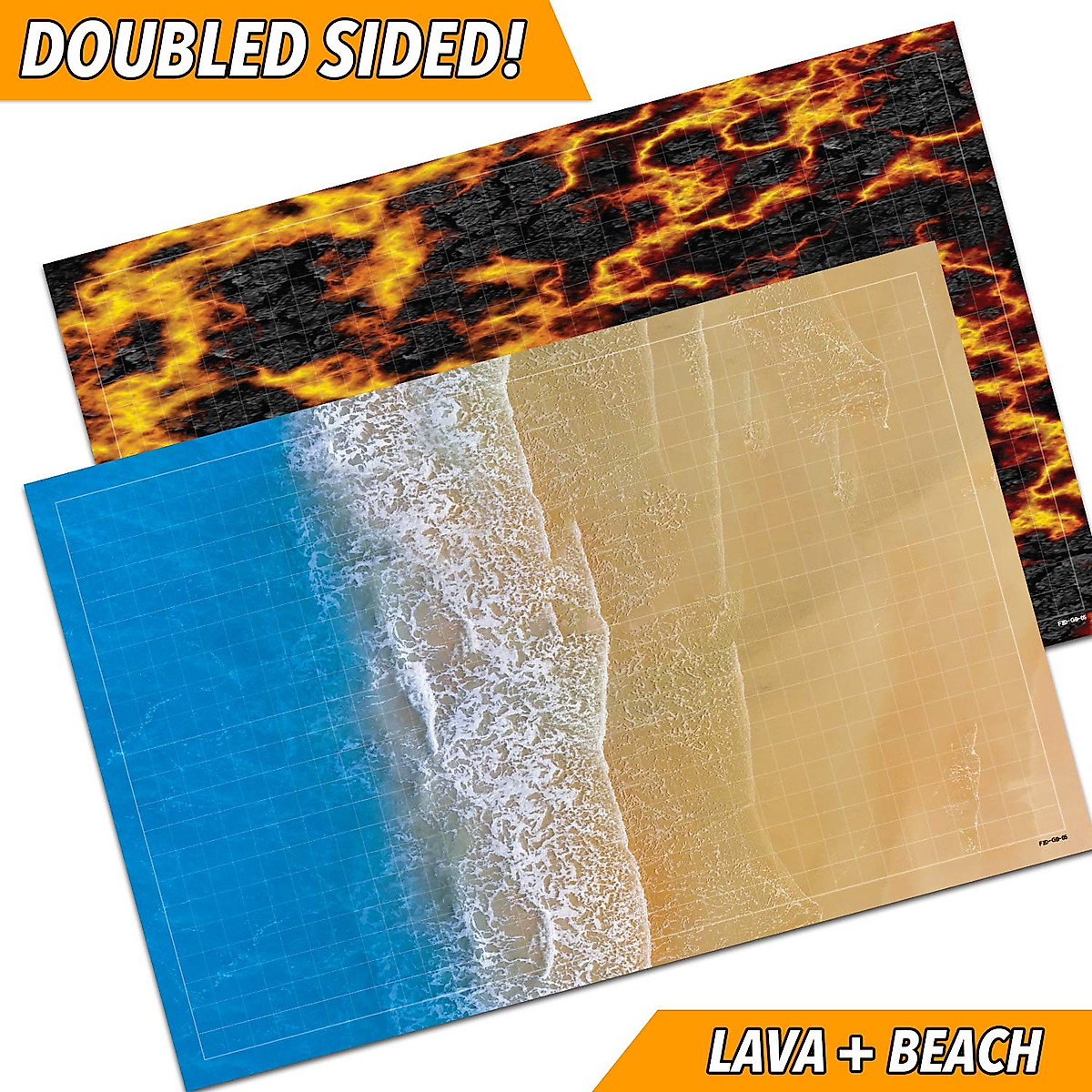 RPG Battle Game Mat - 6 Pack Dry Erase Double Sided 36 x 24 (12 Terrains) + 4 Dry Erase Markers + 1 Eraser + 7pc Polyhedral Dice Set - Large Table Top Role Playing Map for Starters and Mastersâ€¦