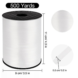Christmas White Curling Ribbon for Gift Wrapping Ribbon White Ribbon for Gift Wrapping 500 Yards Halloween Balloon String Ribbon Balloon Ribbon String Gift Ribbon Thin Ribbon for Balloons Gift Wrap
