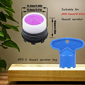 8PCS Faucet Cache Aerator, 16.5mm Water-Saving Flow Limiter Set for Bathroom or Kitchen Replacement Parts, With 2PCS Wrench Disassembly Tool (1.2GPM)