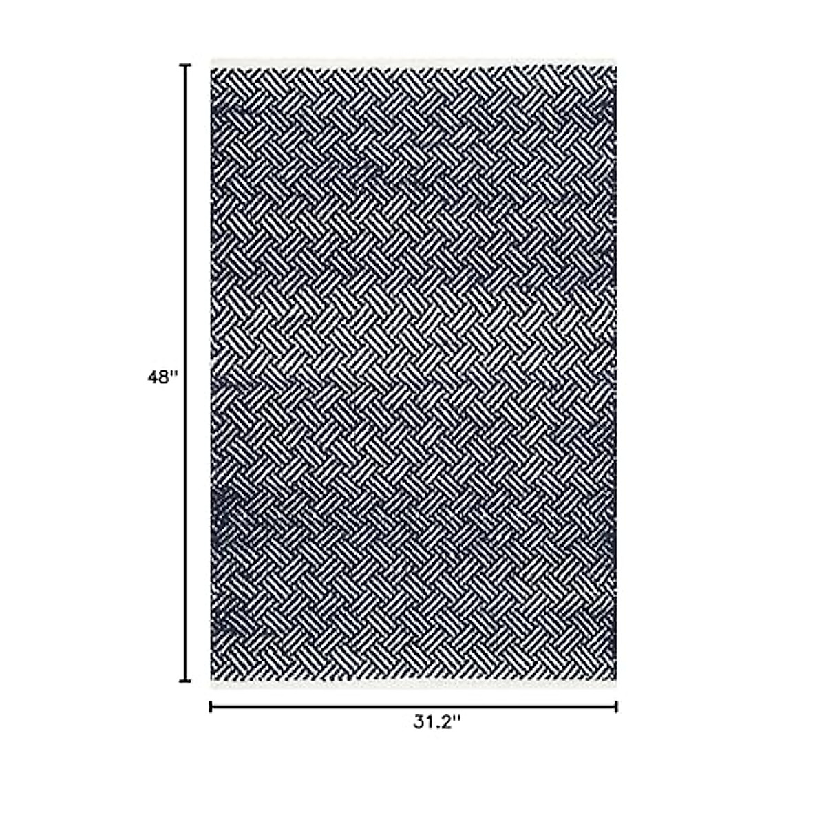 SAFAVIEH Boston Collection 2'6" x 4' Navy BOS680D Handmade Flatweave Cotton Accent Rug