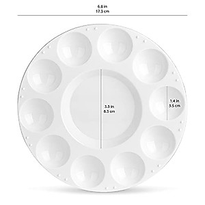 Amazon Basics Round Paint Tray Palettes, White, 15 PCS