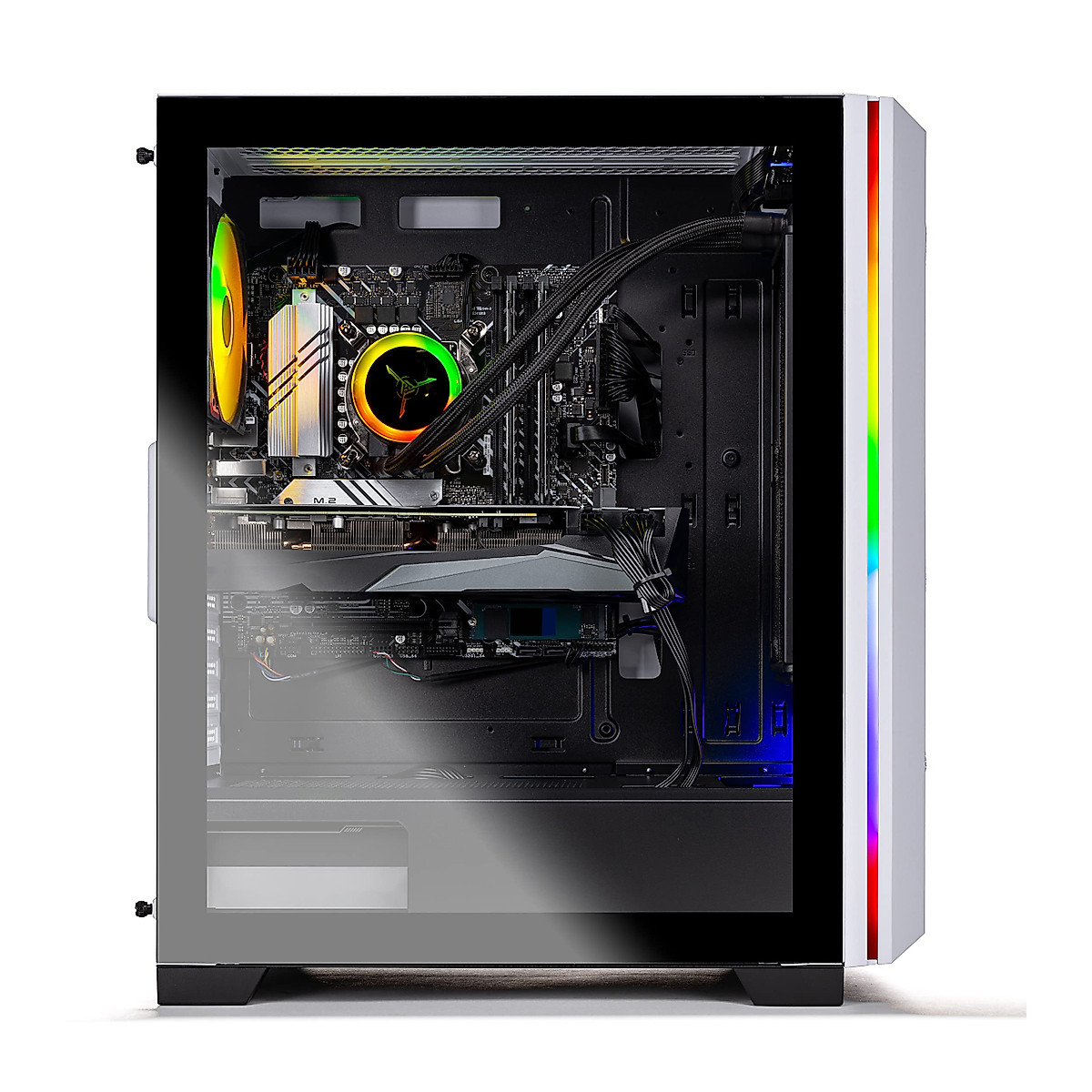 Skytech Gaming Chronos Gaming PC Desktop – Intel Core i7 12700F 2.1 GHz, NVIDIA RTX 4070, 1TB NVME SSD, 16GB DDR4 RAM 3200, 750W Gold PSU, 240mm AIO, 11AC Wi-Fi, Windows 11 Home 64-bit,White