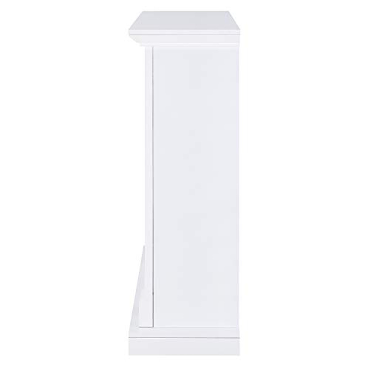 SEI Furniture Nobleman Mother of Pearl Tiled Electric Hidden Media Shelf Fireplace, White