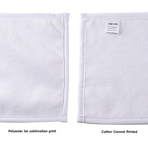 PYD Life 12 Pack Sublimation Blanks White Towel 12 Inch Bathroom Face Hand Towel Kitchen Tea Dish Drying Cotton High Absorbent Polyester Towel for Heat Press Transfer Print