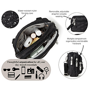 Baggallini womens Triple Zip Bagg, Black Quilt, One Size US