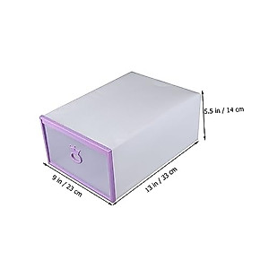 Amosfun 4pcs Box Plastic Shoe Storage Box Shoe Storage Cubes Sneaker Drawers Out Shoe Drawer Boot Drawer Shoes Clear Stackable Shoe Drawer Folding Shoe Rack Organizer Purple High Heel