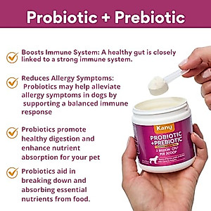 Kanu Pet Probiotic + Prebiotic Dog Supplement, 5 Billion CFU Per Scoop, 7 Strains, with Carrot & Pumpkin