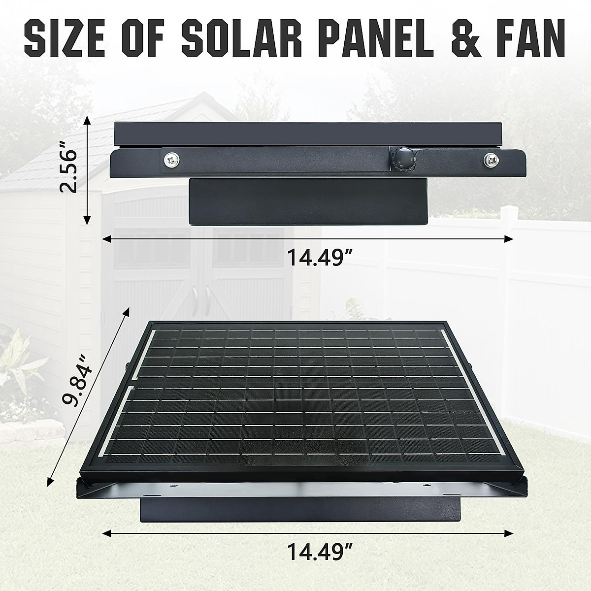 15W Solar Powered Metal Shell Waterproof Exhaust Fan Kit for Chicken Coops, Greenhouses, Sheds, Pet Houses, and Windows