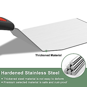 Beijiyi Stainless Steel Spatula Set, Heavy Duty Small Metal Spatula for Cooking Cast Iron Skillet with Silicone Handle - Griddle Grill Kitchen Spatula Flipper for Pancake, Fish, Smash Burger and Egg