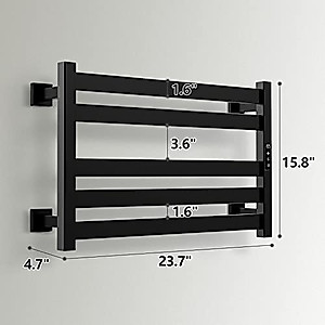 Colliford Towel Warmer, Towel Heater Rack for Bathroom, Electric Towel Dryer Wall-Mounted Plug-in Bath Heater, 201 Stainless Steel Hot Towel Rack with Timer and Smart Temperature Control (5-Bar)