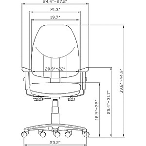 Lorell Chair, High-Back, Gray