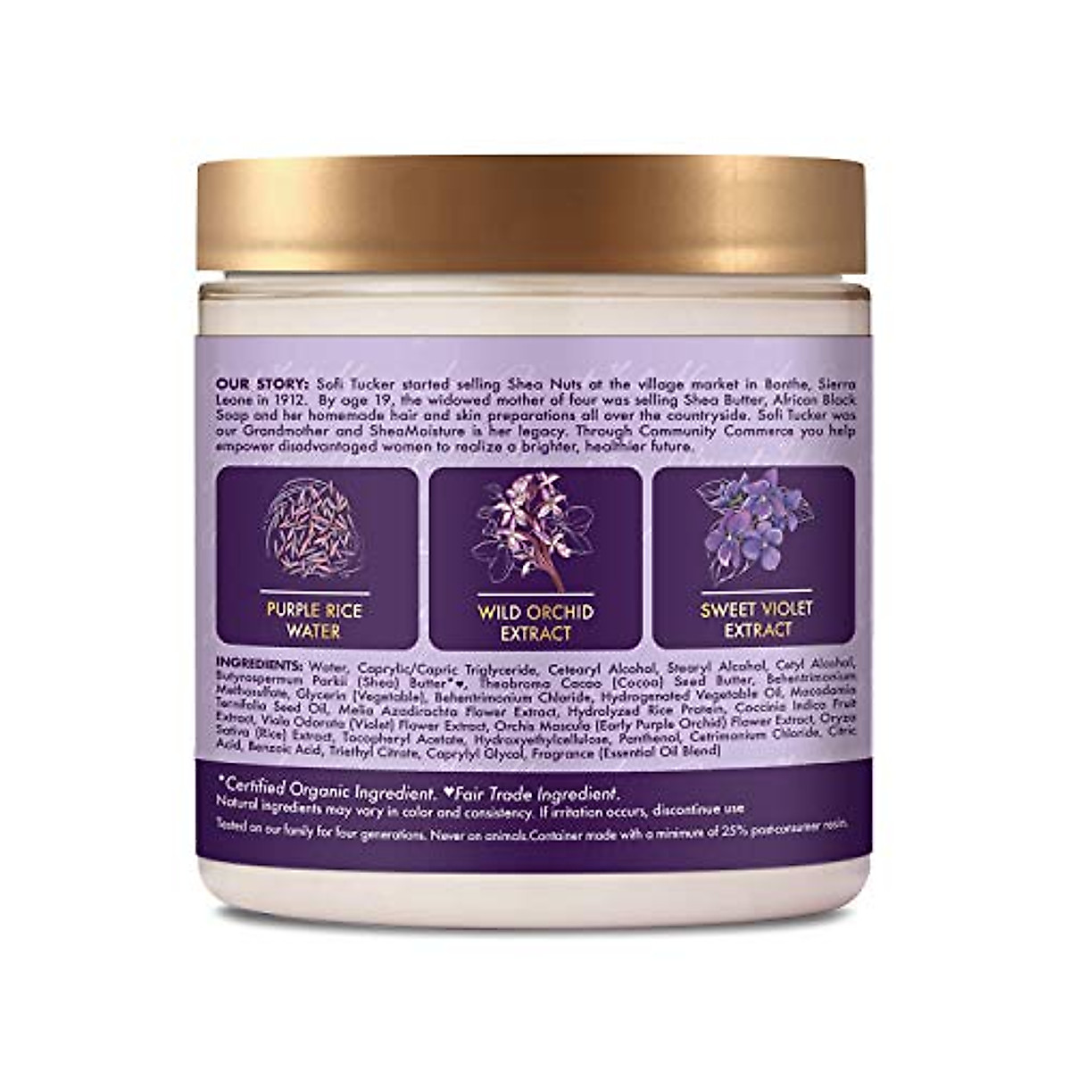 SheaMoisture Strength and Color Care Masque for Damaged Hair Purple Rice Water to Replenish and Preserve 8 oz