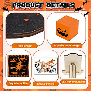 19 Pcs Halloween Tiered Tray Decorations Set Halloween Farmhouse Tray Decoration Boo Happy Halloween Wooden Signs Rustic Tiered Tray Decor Items for Home Table Kitchen Party