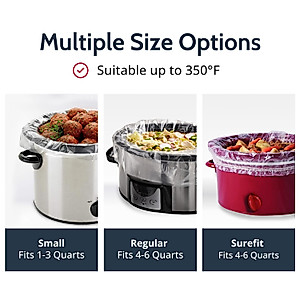 PanSaver Slow Cooker Liners - Disposable Liners for Instant Cleanup with No Scrubbing - Fits 3-6 Quarts, 4 Count