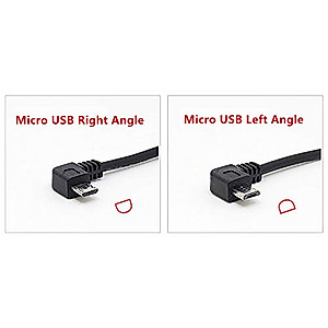 LARRITS Extra Long 15FT USB 2.0 A to Micro B USB Cable 90 Degree Right Angle Charge Cord with 5pc Wiring Clips for Car Dash Cam GPS Navigation DVR Digital Camera Camcorder Security Cam…