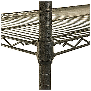 Alera ALESW503624BA Wire Shelving Starter Kit, Four-Shelf, 36w x 24d x 72h, Black Anthracite