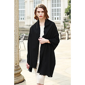 RIIQIICHY Pashmina Shawl Wraps for Women Scarf for Wedding Large Winter Black Scarves Soft Shawls and Wraps for Evening Dresses