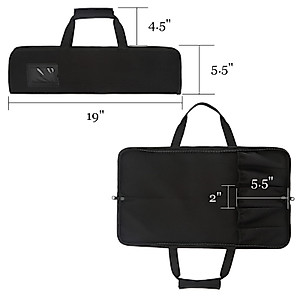 Tosnail 5 Slots Chef Knife Case Roll Bag with Easy Carry Handle - Yellow Line